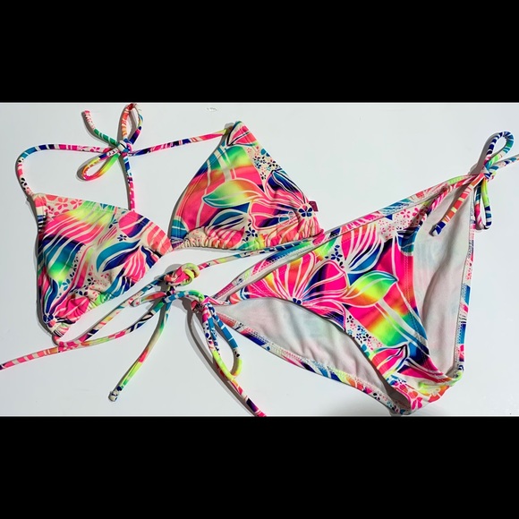 Swim | Neon Rainbow Bikini Set | Poshmark